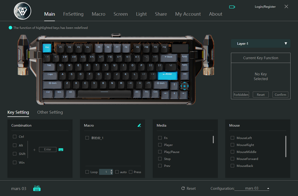 KeysMe Mars 03 Wireless Custom Mechanical Keyboard - KeysMe – KEYSME
