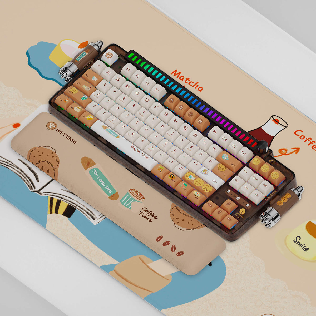 KeysMe Lunar 01 Mechanical Keyboard - Caramel Latte | KeysMe