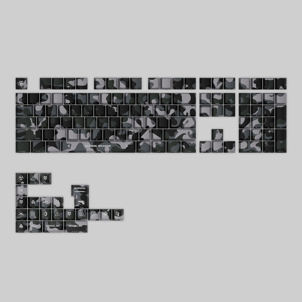 KeysMe Cherry Side-Lit Dye-Sub PBT Keycap Set - Camo Storm